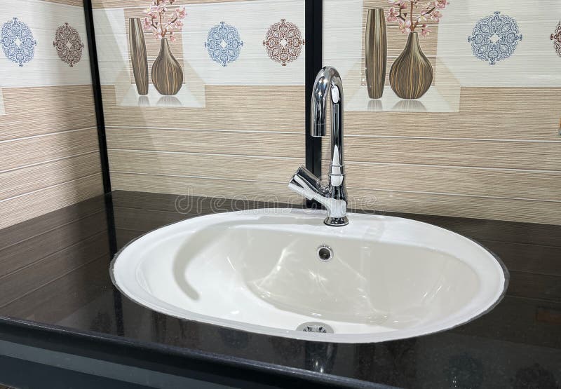 Bathroom Interior Basin or Sink with Modern Interior Design. Stock ...