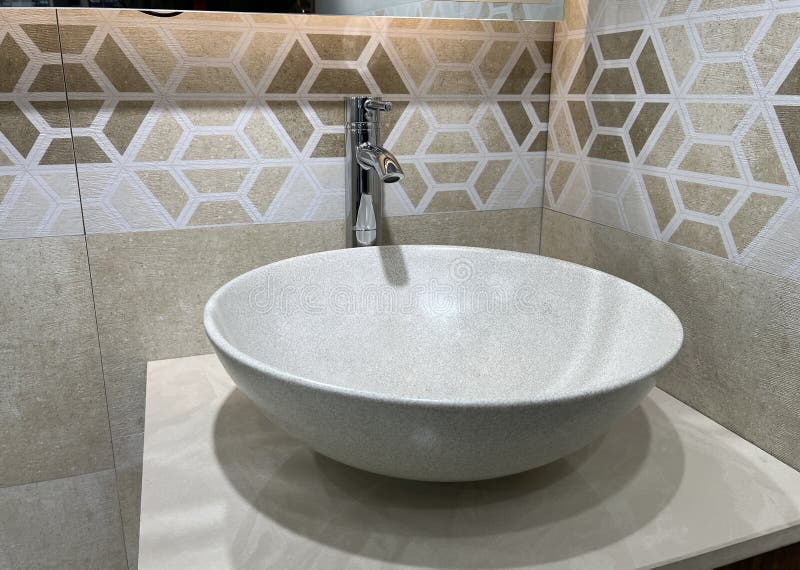 Bathroom Interior Basin or Sink with Modern Interior Design. Stock ...