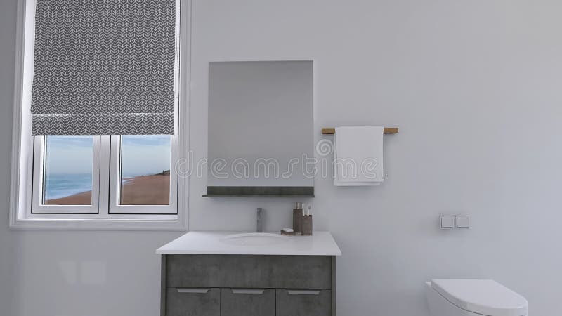 Bathroom Interior Design, 3d Render, 3d Illustration Elegance Stock ...