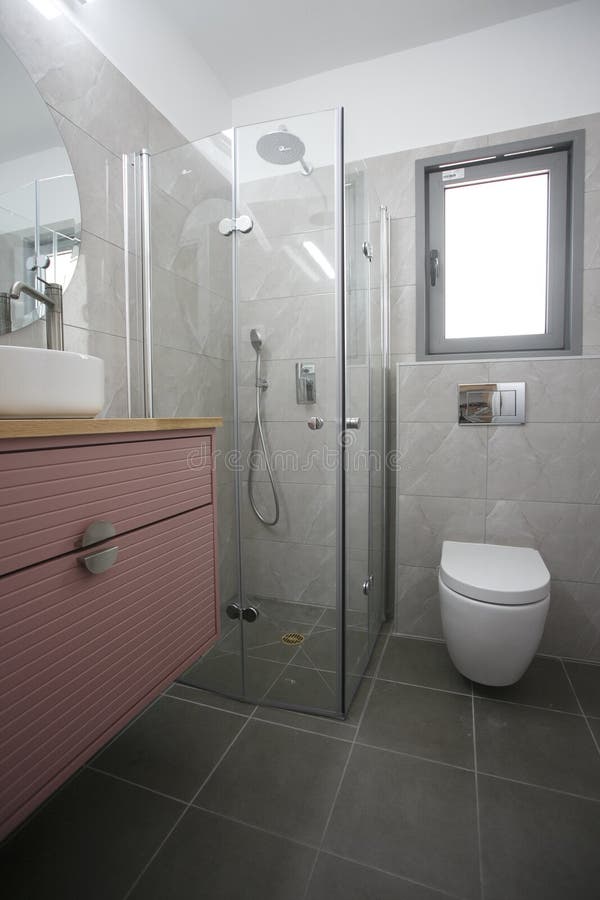 Bathroom interior design stock image. Image of glass - 268606493