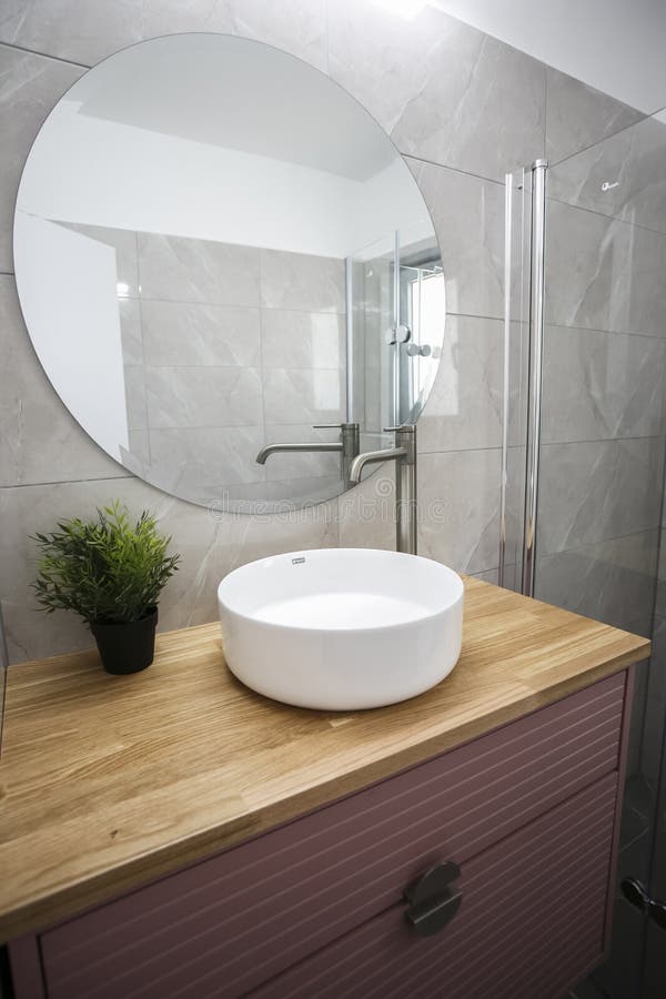 Bathroom interior design stock photo. Image of light - 268606516