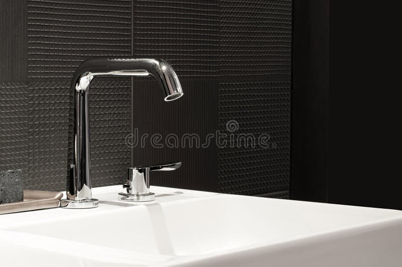 Bathroom Interior with Sink and Faucet, Modern Design of Bathroom Stock ...