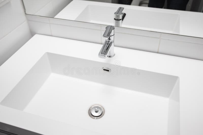 Bathroom Interior Sink and Faucet. Stock Image - Image of luxury ...
