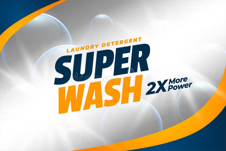 Bathroom Liquid Cleaner Advertisement Label for Super Wash Stock Vector ...