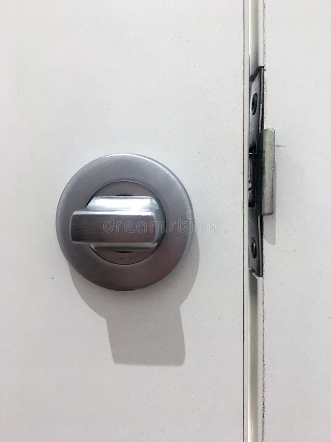Bathroom lock. Hardware stock photo. Image of architecture - 257329616
