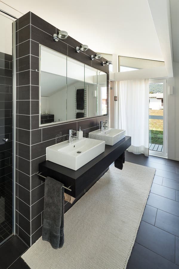 Bathroom of modern house stock photo. Image of bathroom - 62435796