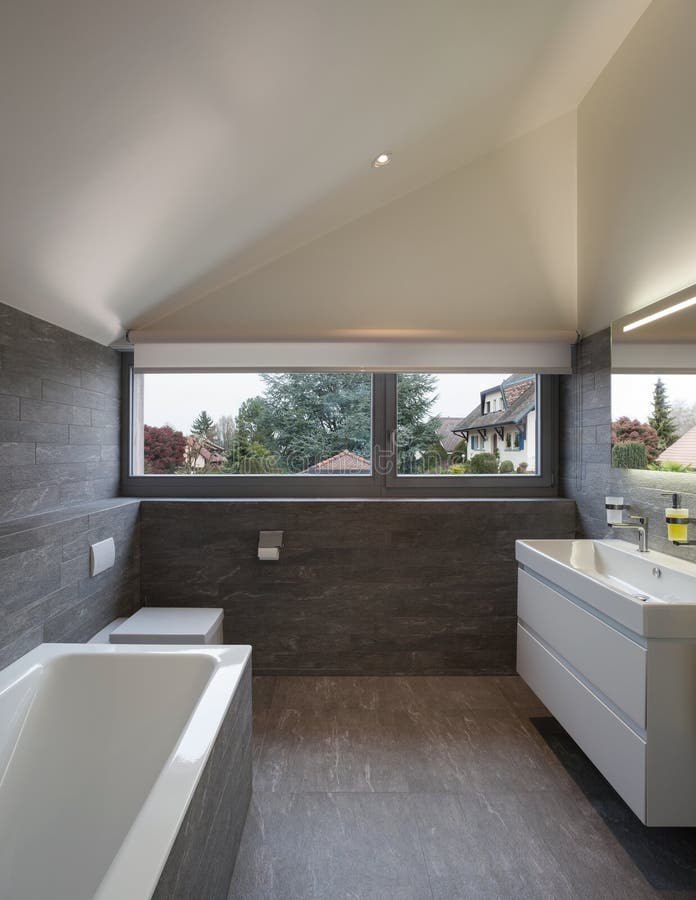 Bathroom of a modern house stock image. Image of inside - 69330557