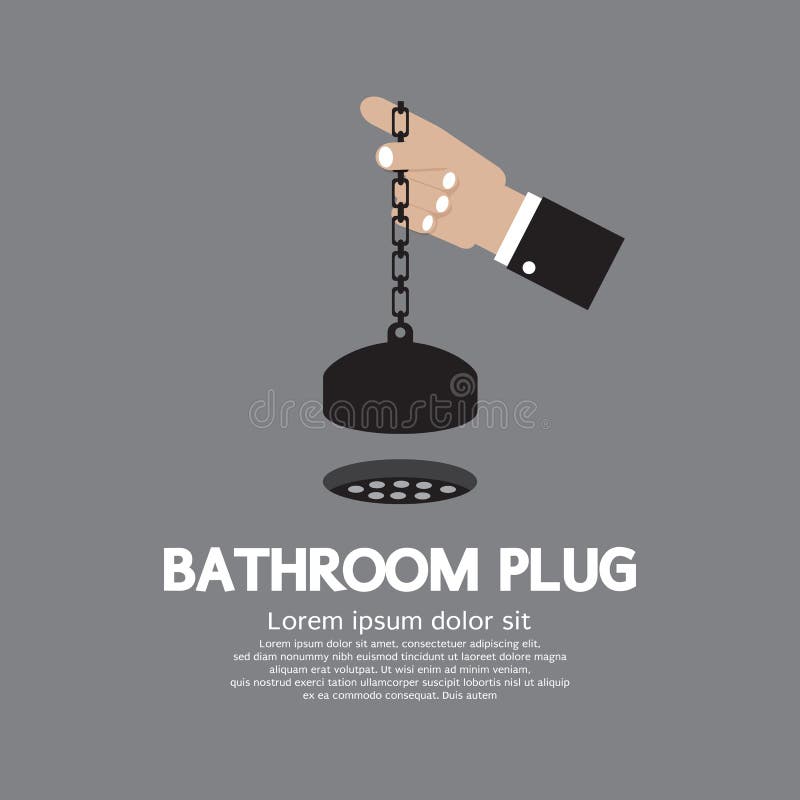 Bathroom Plug with Chain stock vector. Illustration of lavatory - 45283366