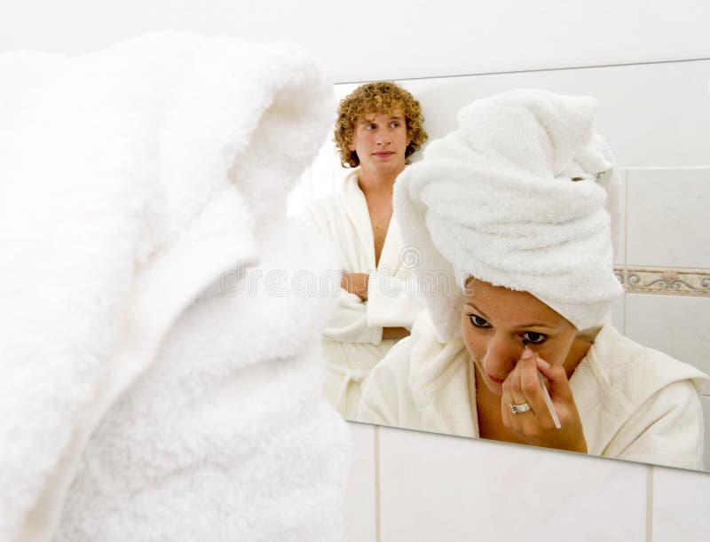 Bathroom queue stock photo. Image of leaning, waiting - 13241754