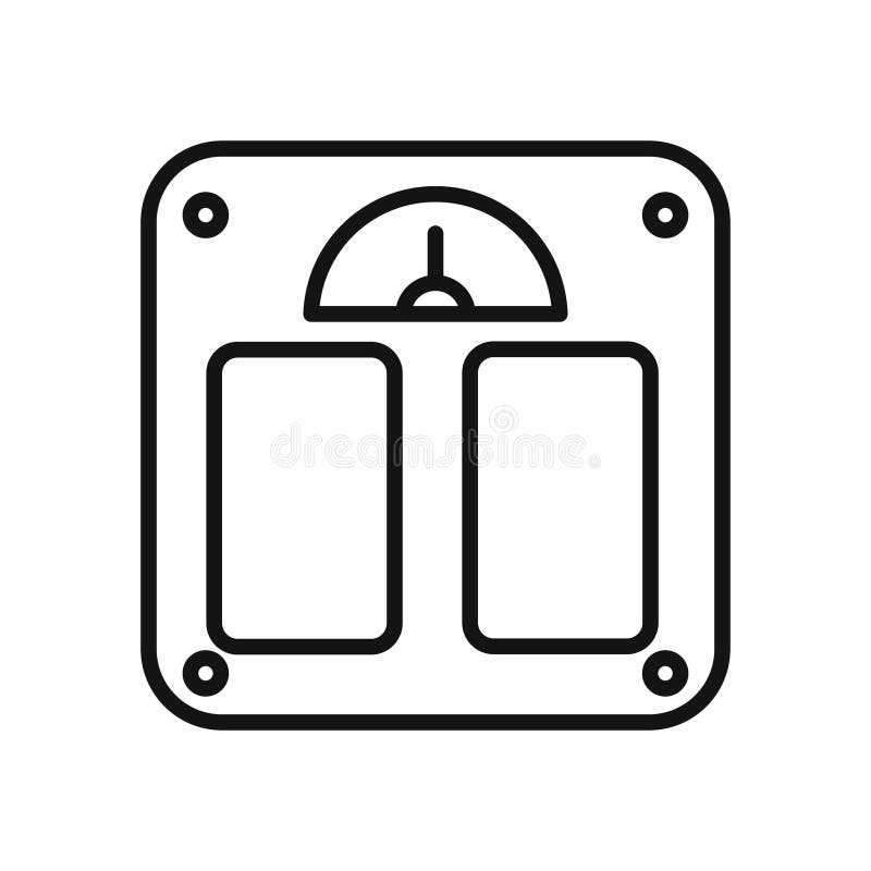 Bathroom Scale Icon Black and White Illustration Stock Vector ...