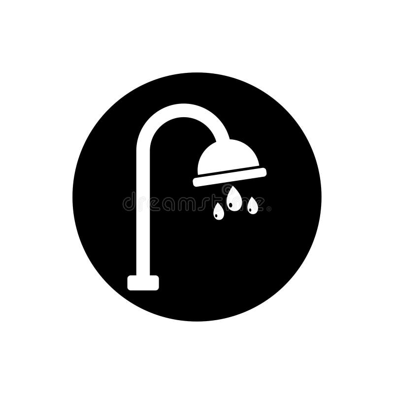 Bathroom Shower Icon. Rounded Button Style Editable Vector EPS Symbol ...