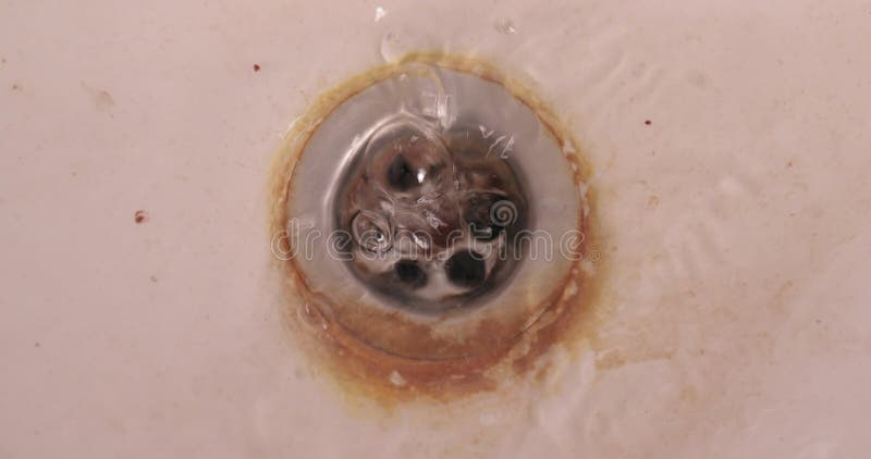 Bathroom Sink Dirty Drain Water Scale Stock Video - Video of scaled ...