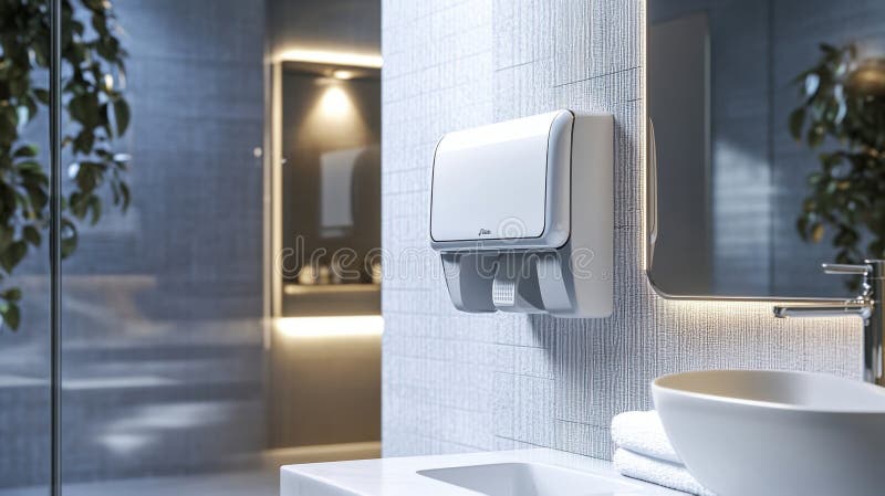 A Bathroom with a Sink and a Toilet Paper Dispenser Stock Illustration ...