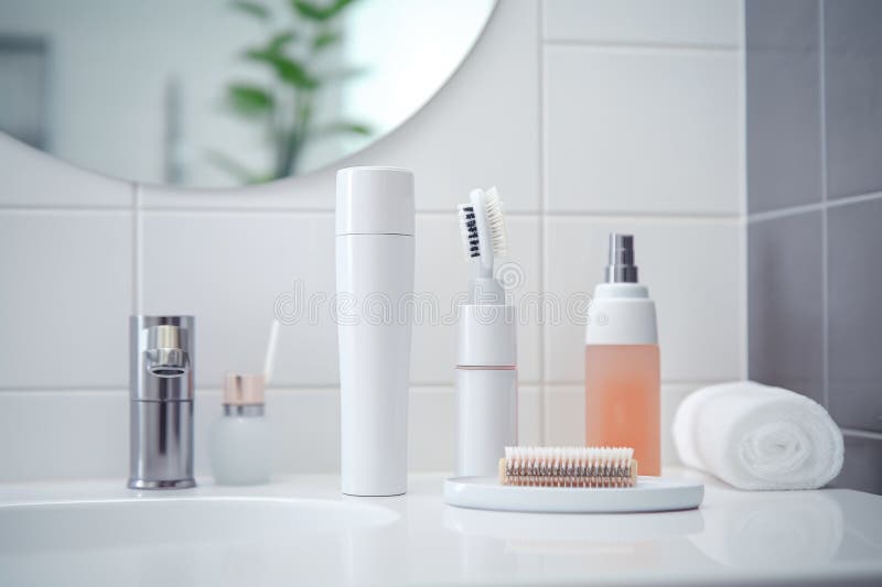A Bathroom Sink with Various Items on it. Can Be Used for Home ...