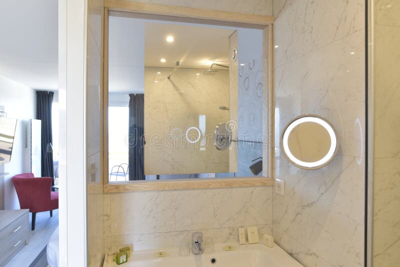 Design Layout of a Bathroom in a Studio Stock Image - Image of ...