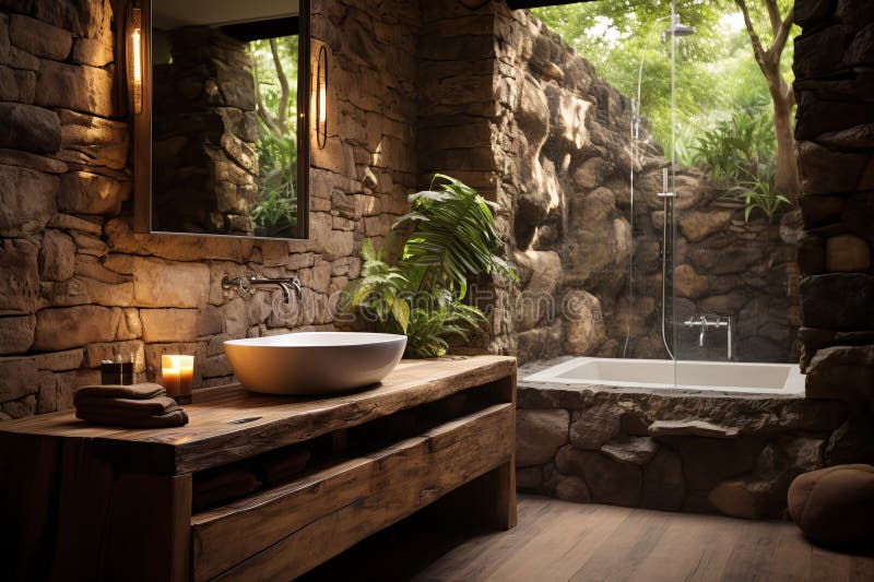 Bathroom with Smooth Surfaces and Minimal Design Details, Embodying a ...