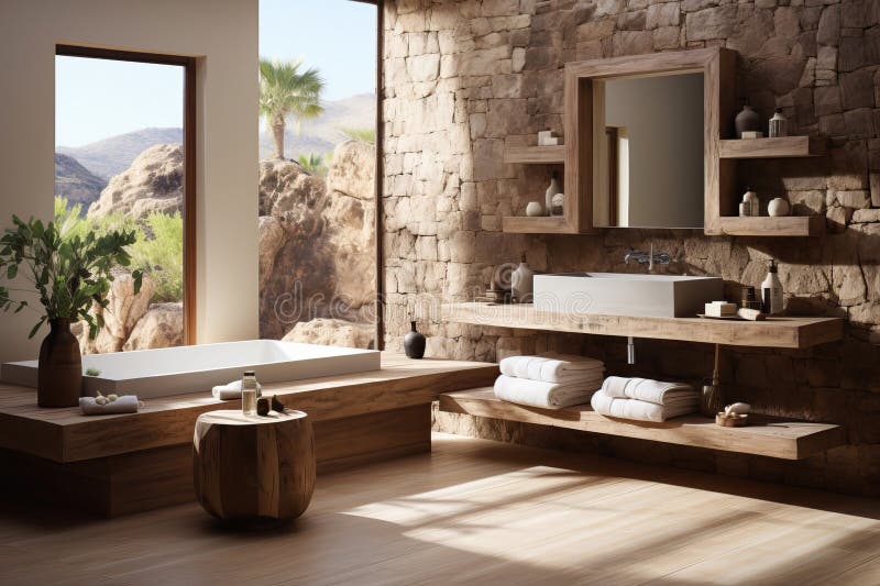 Bathroom with Smooth Surfaces and Minimal Design Details, Embodying a ...