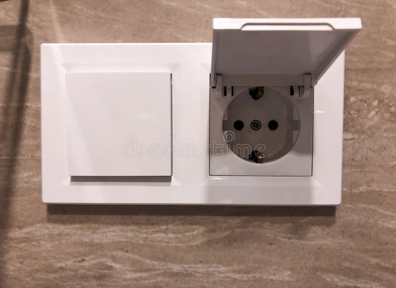 Bathroom Socket. White Socket Stock Photo - Image of computer, copy ...