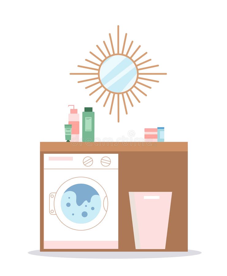 Bathroom table concept stock vector. Illustration of accessory - 272600688