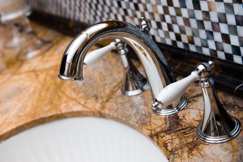 Taps in a row stock photo. Image of steel, restroom, multiple - 1591924