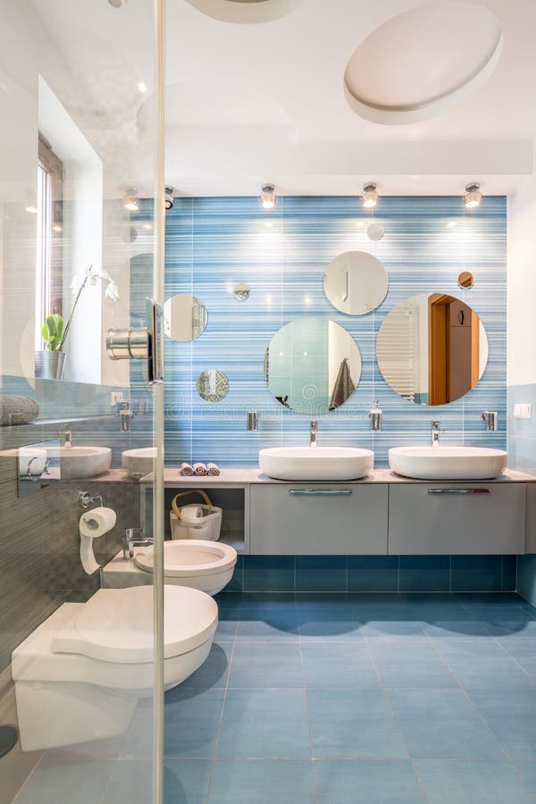 Bathroom for two stock image. Image of lighted, cozy - 83224017