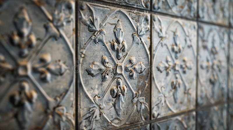 Bathroom Wall with Fancy Tiles. Ai Generative Stock Image - Image of ...