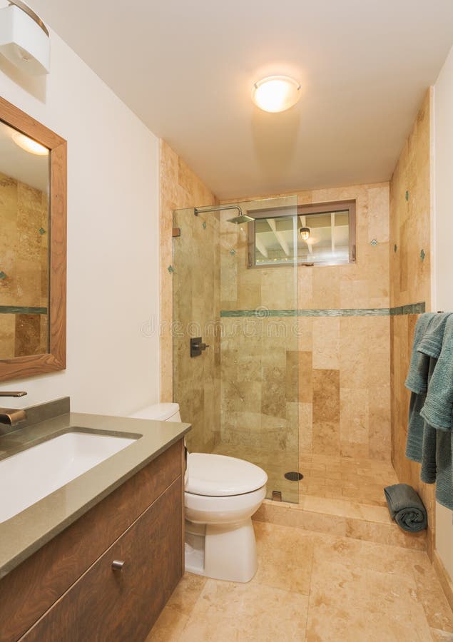 Bathroon in Contemporary Home Stock Photo - Image of bathroom, indoor ...