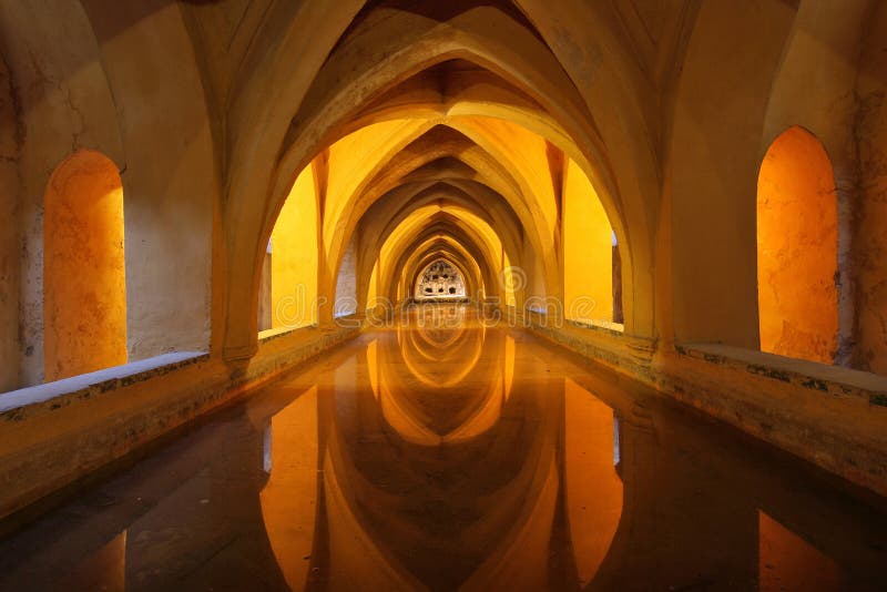 Baths of Lady Maria De Padilla in Alcazar of Seville Stock Photo ...