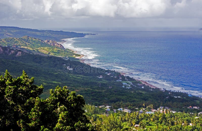 Bathsheba Coastal View from Hackleton`s Cliff in Barbados Stock Image ...
