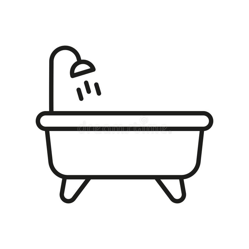 Bathtub Bathroom Icon Vector Basic Design Simple and Modern Stock ...