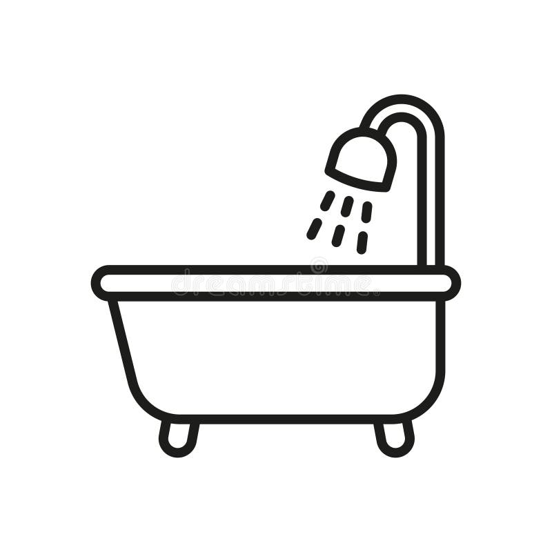 Bathtub Bathroom Icon Vector Basic Design Simple and Modern Stock ...