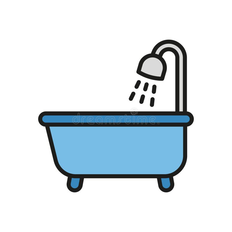 Bathtub Bathroom Icon Vector Basic Design Simple and Modern Stock ...
