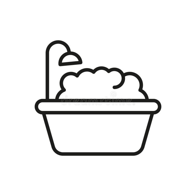 Bathtub Bathroom Icon Vector Basic Design Simple and Modern Stock ...