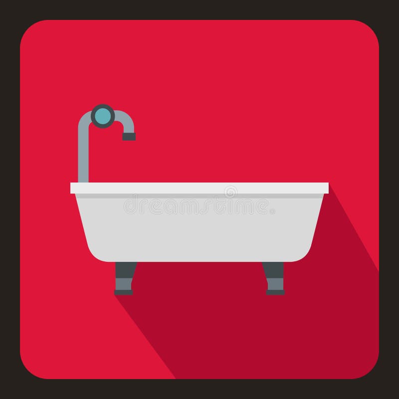 Bathtub icon in flat style stock illustration. Illustration of hygienic ...