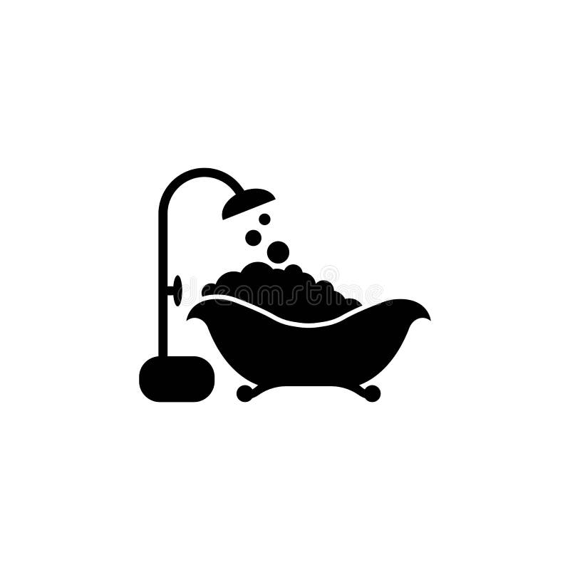 Bathtub icon logo vector stock vector. Illustration of stream - 258590250