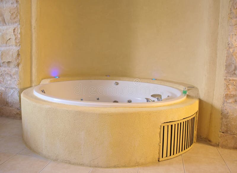 Bathtub Jacuzzi in a Modern Bathroom Stock Image - Image of real ...