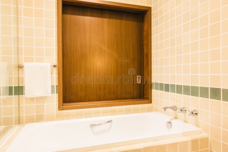 Bathtub and shower box stock photo. Image of space, design - 68814024