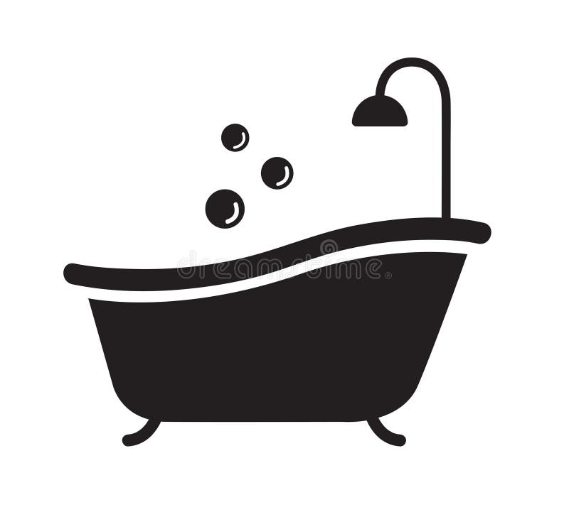 Bathtub with Shower Icon, Bathroom Sign Design Vector Stock Vector ...