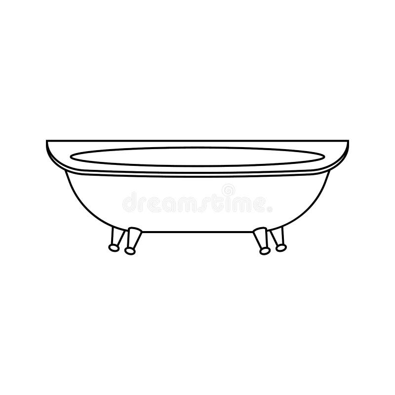 Bathtub Transparent Outline Icon. Vector Drawing. Stock Vector ...