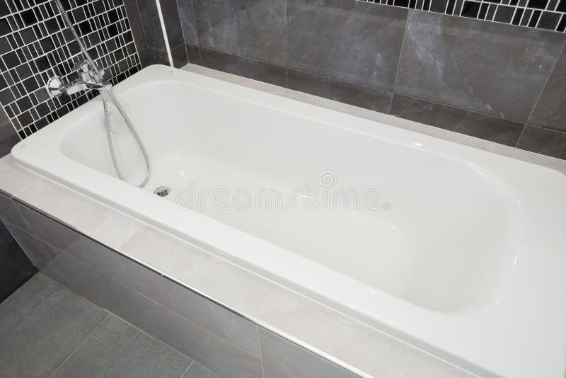 Bathtub White Ceramic and Wood Texture Interior Luxury Stock Photo ...