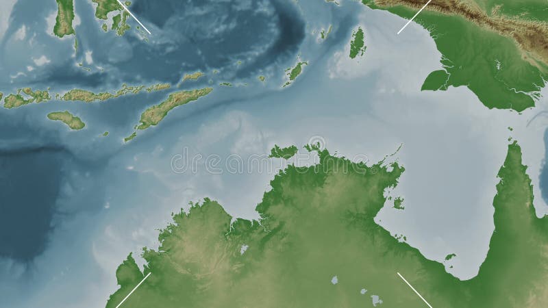 Bathurst Island in the Timor Sea. Physical Map. Slide Stock Footage ...