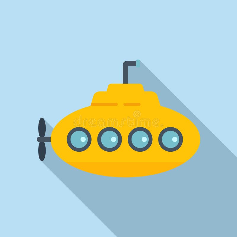 Submarine Ship in Water Outline Vector Illustration Stock Illustration - Illustration of matt ...
