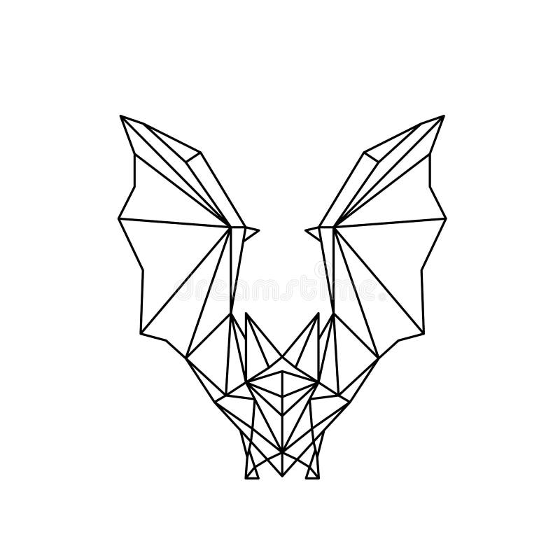Baticon. Abstract Triangular Style. Contour for Tattoo, Logo, Emblem ...