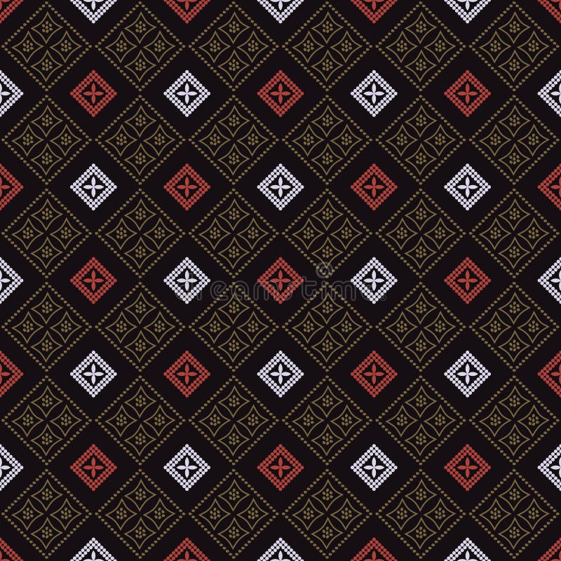 Batik Abstract Indonesia Seamless Pattern Ts047 Stock Vector ...