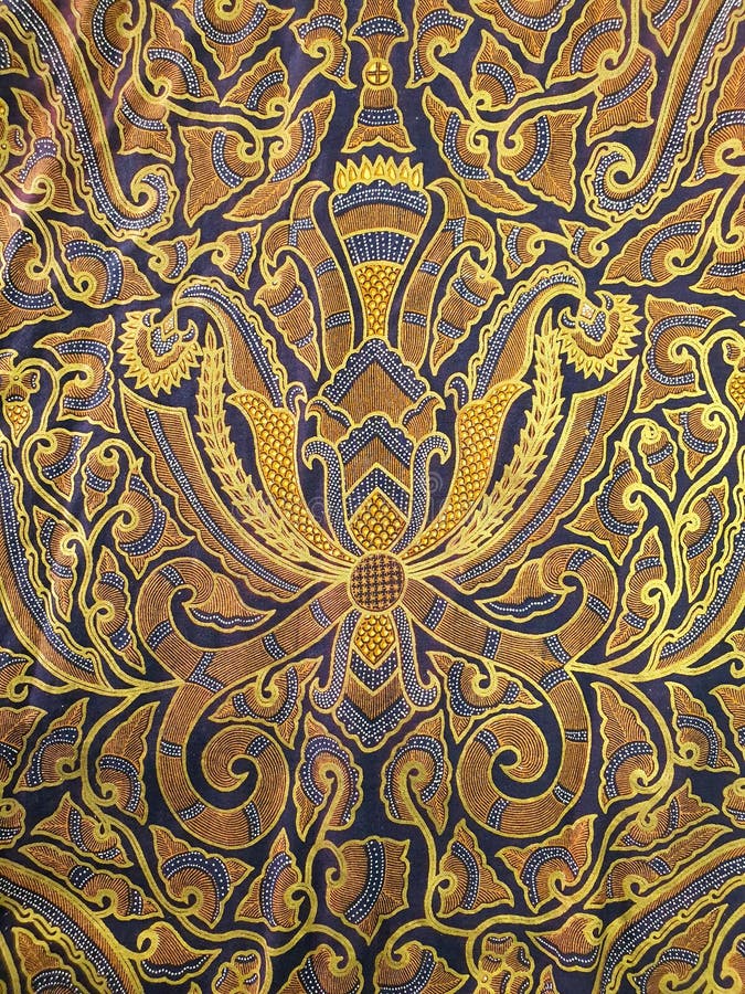 Batik with Abstract Patterns, with Gold Color As the Primary Color ...