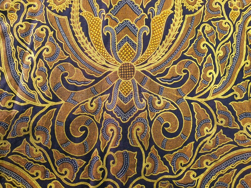 Batik with Abstract Patterns, with Gold Color As the Primary Color ...