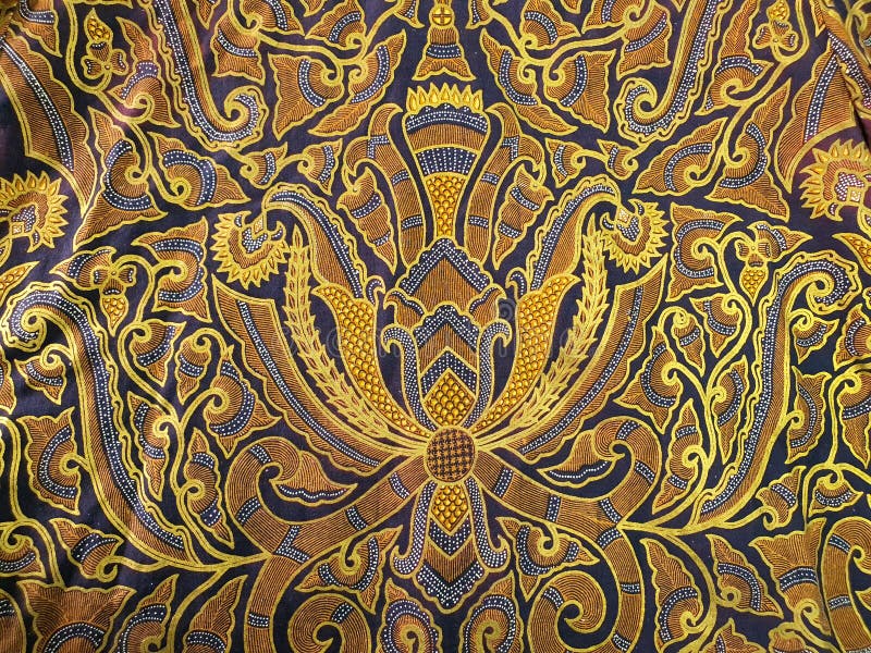 Batik with Abstract Patterns, with Gold Color As the Primary Color ...