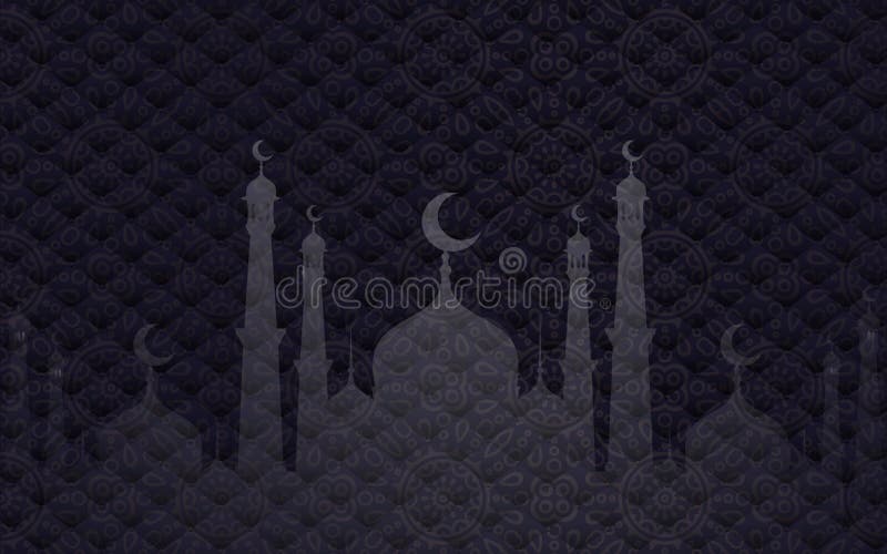 Batik Abstract Background with Mosque Stock Vector - Illustration of ...