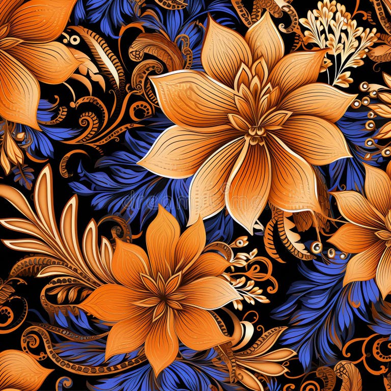 Batik Background, Design Seamless Pattern Stock Illustration ...