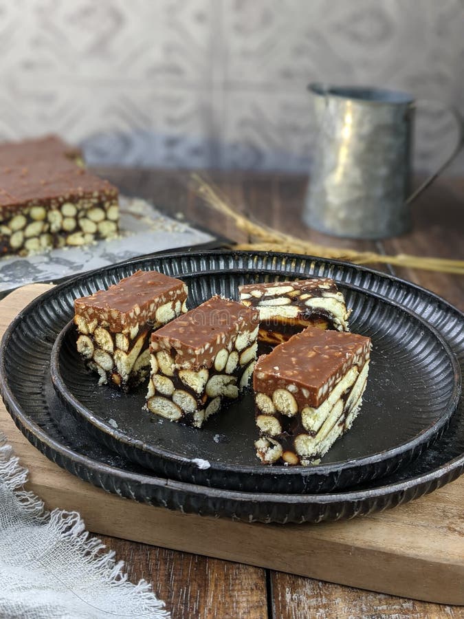 Batik Cake Made by Mixing of Biscuits and Chocolate Stock Photo - Image ...